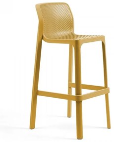 NARDI plastová barová židle NET s nižším sedem Odstín: Senape - Žlutá