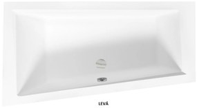 BESCO Asymetrická vana INTIMA SLIM Nožičky k vaně - S nožičkami, Rozměr vany - 160 × 90 cm, Způsob provedení - Levé - VANINTI16SLIML+OLVPINOZSTELI