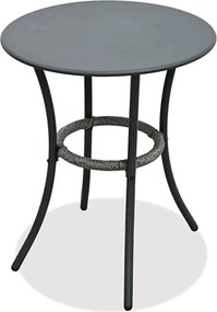 Balkónový set 1+2, stůl, židle umělý ratan barva antracit, kov antracit (58 x 57) cm