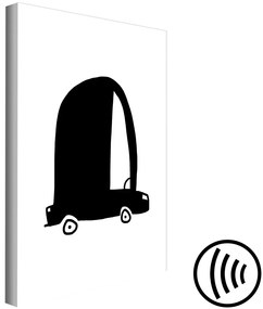 Obraz Dětské auto (1-dílný) svislý - černobílý obrázek pro děti