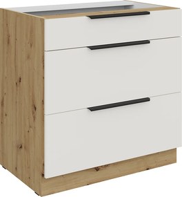ARIA az | dolní skříňka 80 D 3S zásuvková | 80 cm | PREMIUM BOX | artisan/bílá