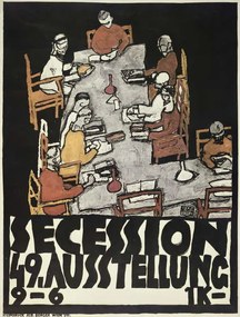 Egon Schiele - Obrazová reprodukce Poster for the Vienna Secession, 49th Exhibition, Die Freunde, (30 x 40 cm)