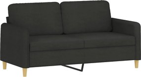 2místná pohovka s polštáři černá 140 cm textil 3200913
