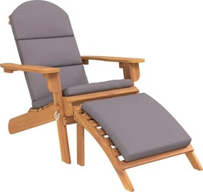 vidaXL Zahradní židle Adirondack s podnožkou masivní akáciové dřevo [360034] Barva: Krémová a antracitová