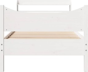 Rám postele s čelem bílý 75 x 190 cm masivní borovice 3307069