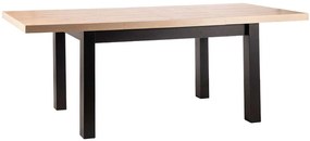 SIGNAL Jídelní stůl rozkládací - PRESTO, 140/218x80, dub artisan/matná černá