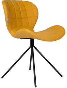 OnaDnes -20% Žlutá koženková jídelní židle ZUIVER OMG LL