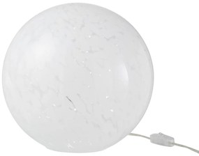 OnaDnes -20% Bílá skleněná stolní lampa J-Line Graha