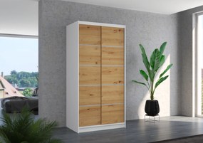 ADRK Šatní skříň posuvná RIVA W-ART 100, dub artisan/bílá