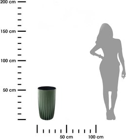 PLASTOVÝ KVĚTINÁČ STRIPPED ECO 51X30 CM ZELENÁ