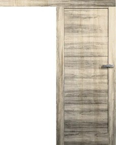 posuvné interiérové dveře na stěnu vasco doors TEO plné, model 1 Průchozí rozměr: 70 x 197 cm, Orientace dveří: Levé dveře, Dekor: Bílá