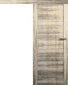 posuvné interiérové dveře na stěnu vasco doors TEO plné, model 1 Průchozí rozměr: 70 x 197 cm, Orientace dveří: Levé dveře, Dekor: Dub Santa