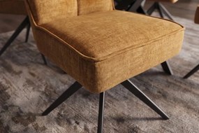 Designová otočná židle Narayan hořčicový samet
