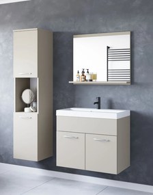 Závěsná koupelnová sestava: sloupek, skříňka pod umyvadlo, umyvadlo Montreal kašmír