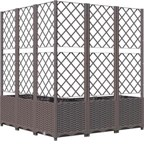 Zahradní truhlík s treláží hnědý 120 x 120 x 136 cm PP 318267