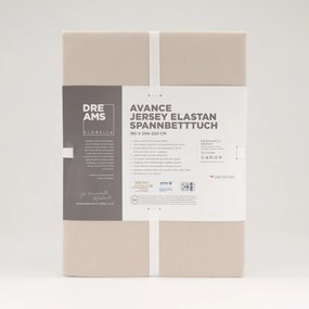 Florella Prostěradlo Avance Jersey Elastan Beige, 90-100x200-220 cm