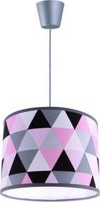 Závěsné svítidlo Garo, 1x textilní stínítko se vzorem (výběr ze 3 barev), (výběr ze 3 barev konstrukce), (fi 20cm)