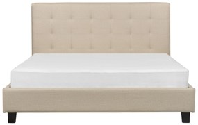 Čalouněná postel 160 x 200 cm béžová LA ROCHELLE Beliani