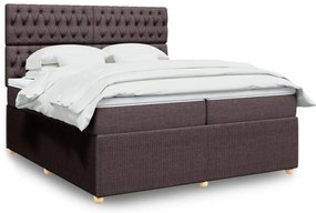 Box spring postel s matrací tmavě hnědá 200x200 cm textil