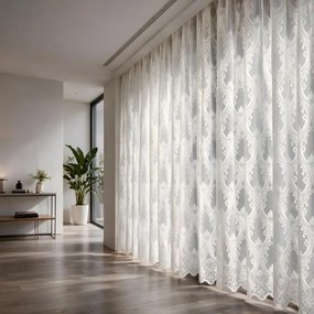 Voálová Luxusní vyšívaná záclona bílá Versailles White metráž Ervi 3634-11