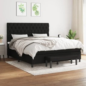 Box spring postel s matrací černá 160x200 cm textil 3136847