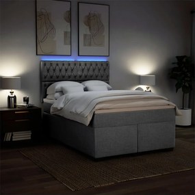 Box spring postel s matrací světle šedá 160 x 200 cm textil 3292846