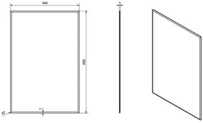 Sapho, ACCORD zrcadlo s fasetou 400x600mm, zaoblené rohy, bez uchycení, MF422