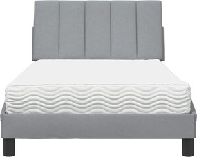 Postel s matrací Hanko světle šedá 100 x 200 cm textil 3310510