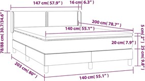 Box spring postel s matrací krémová 140x200 cm textil 3130198