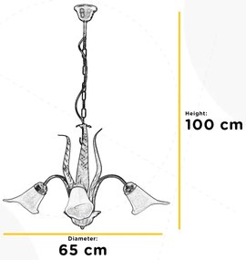 ONLI - Lustr na řetězu ALGA 3xE14/6W/230V bronzová