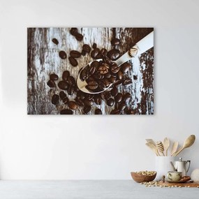 Obraz na plátně Dřevo z kávových zrn - 60x40 cm