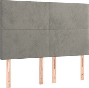 Box spring postel s matrací světle šedá 140x190 cm samet 3137719
