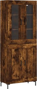 Skříň highboard kouřový dub 69,5 x 34 x 180 cm kompozitní dřevo 3198342