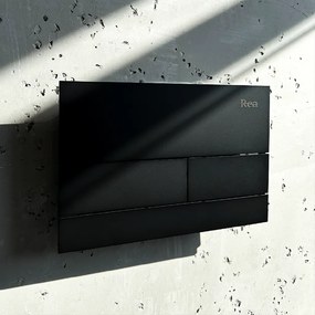 Rea Rea, Podomítkový WC systém K011A-Q + tlačítka T Black, KPL-E0056