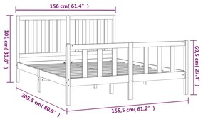 Rám postele s čelem 150 x 200 cm masivní borovice King Size,  3188211