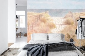 Fototapeta Pojďme Dolů Do Beach Faded Vintage Hladký vinyl 520x318