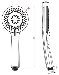 Deante Arnika, sprchový sloup 95cm s podomítkovým připojením a 3-funkční ruční hlavicí a sprchovou hadicí 150cm, zlatá, NQA_Z51K