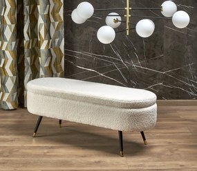 Lavice s úložným prostorem Aveiro boucle krémová