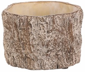 Obal na květiny imitace dřevěné kůry, 16 x 16 x 10 cm, beton, 16 cm