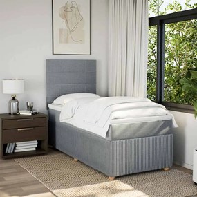 Box spring postel s matrací světle šedá 90x200 cm textil 3294239
