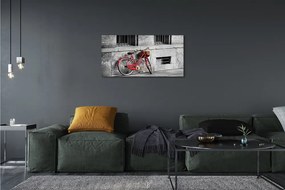 Obrazy na plátně Červené kolo s košíkem 125x50 cm