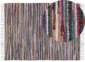 Krátkovlasý světlý barevný bavlněný koberec 160x230 cm DANCA Beliani