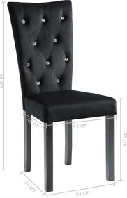 vidaXL Jídelní židle 4 ks samet [246487] Barva: Tmavě moddrá