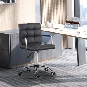 Ergonomická kancelářská židle HOMCOM výškově nastavitelná 46-61 cm s područkami, ideální pro kancelář a domácí kancelář