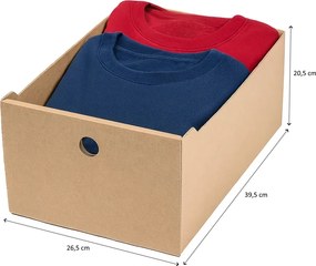 KARTON PAK Úložné boxy na oblečení, organizéry do skříně EKO KARTON 27x40x21 - zásuvka