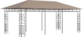 Altán s moskytiérou 6 x 3 x 2,73 m taupe 180 g/m² 312253