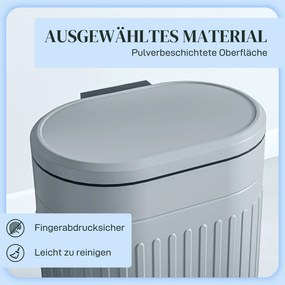 Mülleimer 20L Treteimer mit Deckel Fußpedal herausnehmbarem Inneneimer Soft-Close-Funktion 36,5 x 31,2 x 45 cm, Grau