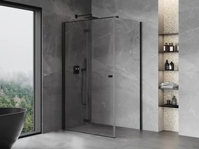 Mexen Mist-F T, 1-křídlý ​​skládací sprchový kout levý 100 x 120 cm, čiré sklo, černý profil, 8A6T-100-120-70-00-L