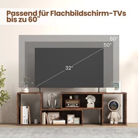 Costway 2dílný TV stolek Kombinovaný TV stolek zdarma pro TV do 60
