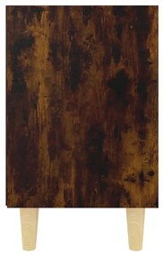 Noční stolky masivní dřevěné nohy 2 ks kouřový dub 40x30x50 cm - Default Title